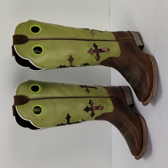 Ariat | Shoes | Ariat Kids Ranchero 014122 Lime Green Brown Camo Cross ...
